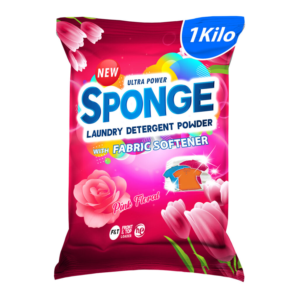 SPONGE Ultra Power Laundry Detergent Powder – Pink Floral (1kg) - Wynbert
